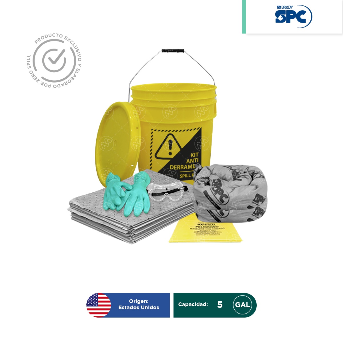 Kit antiderrames universal SPC 5 Gal | absorción 5 Gal – Regiobin